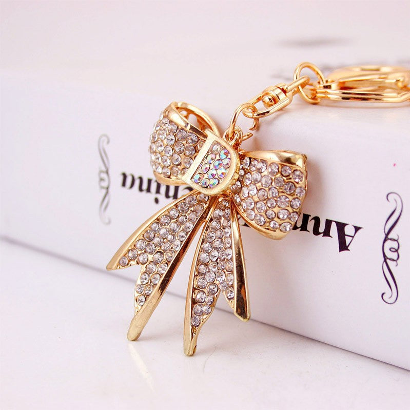 Cute Alloy Rhinestone Bow Keychain – Peeperly