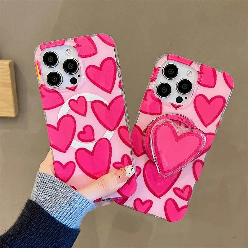 Cute Pink Love Heart MagSafe Case – Peeperly